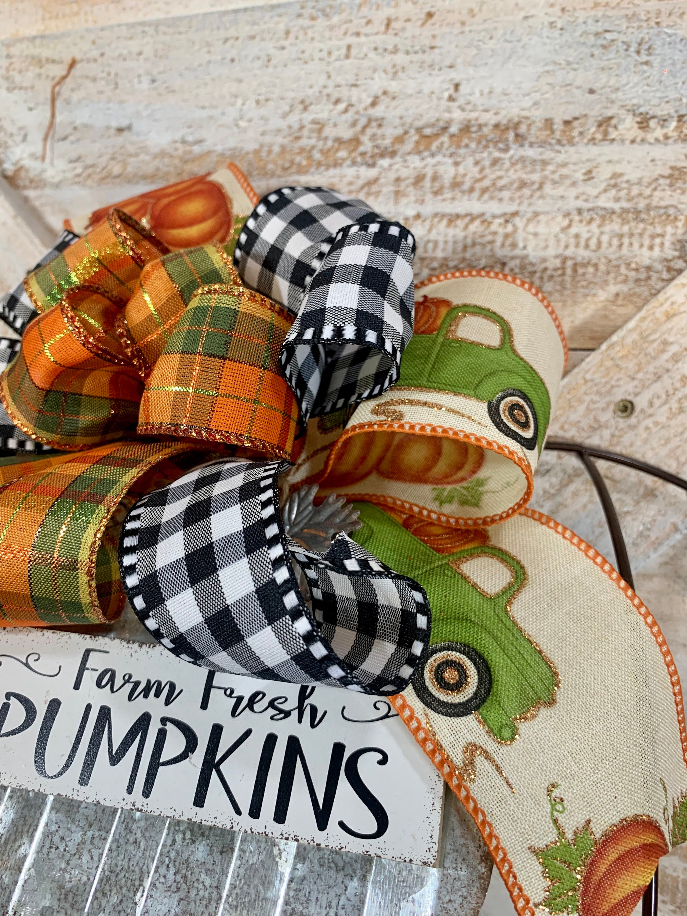 Pumpkin Door Hanger, Pumpkin Wreath, Wire Pumpkin Door Decor, Fall ...