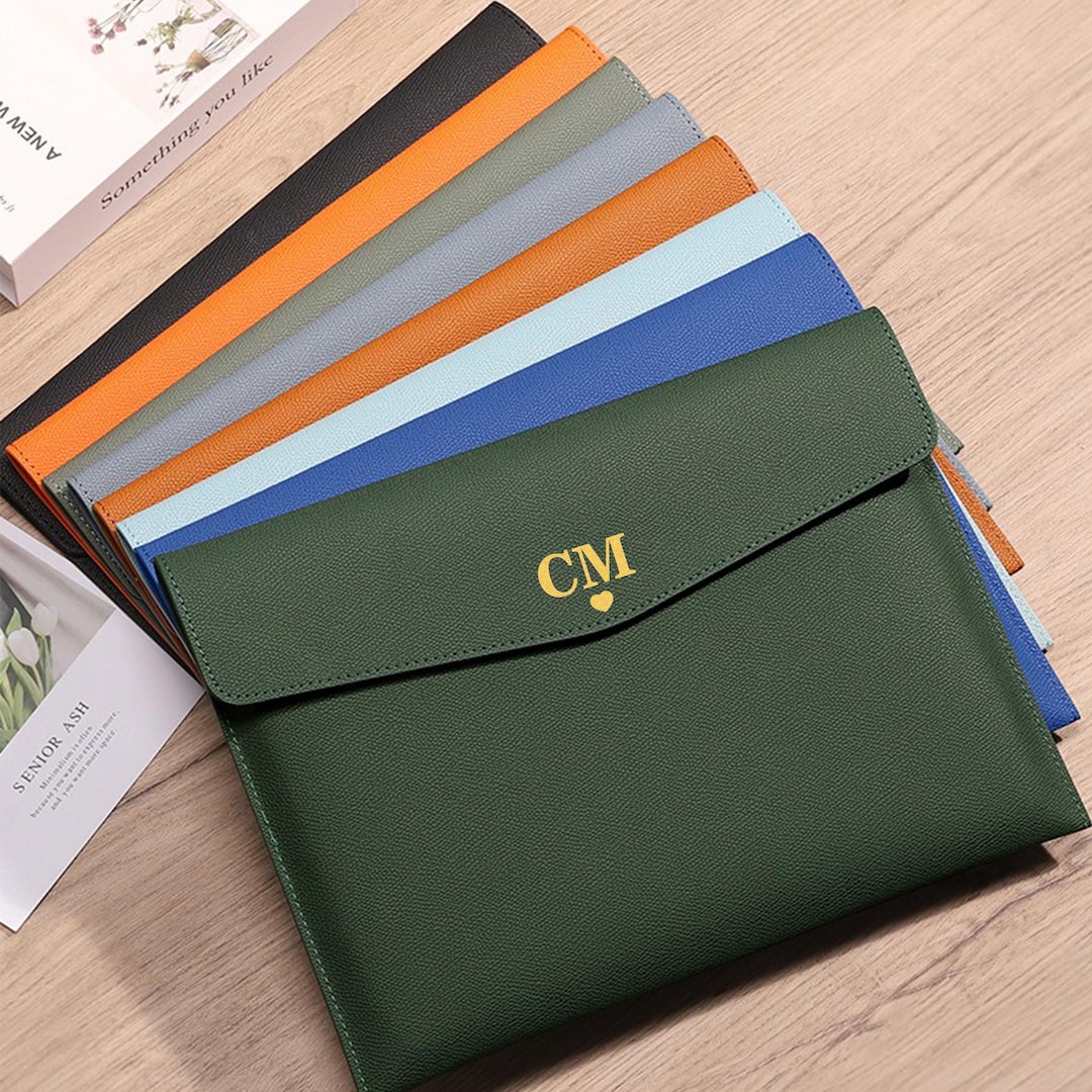Personalized Leather File Folder With Name,custom A4 Document Holder ...