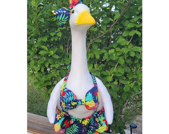 Porch Goose Tropical Bikini With Wings And Bow Outfit Summer Bathing Suit Beach Navy Blue Pool
