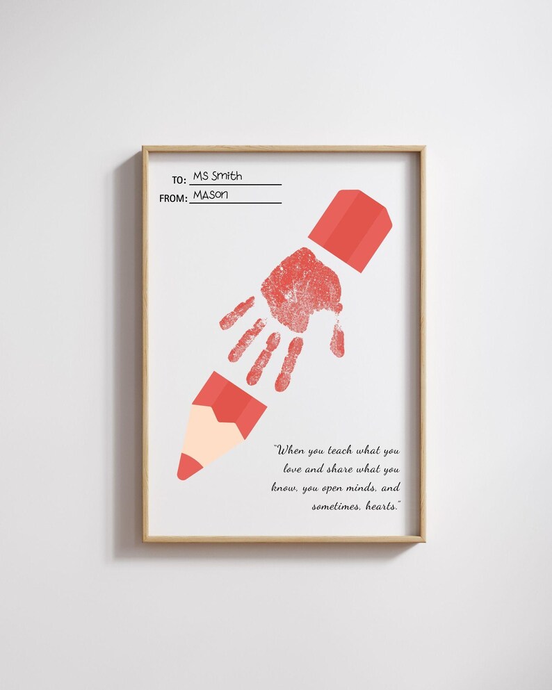 Printable Teacher Appreciation Week Handprint Art - Quote + 2 Options ...