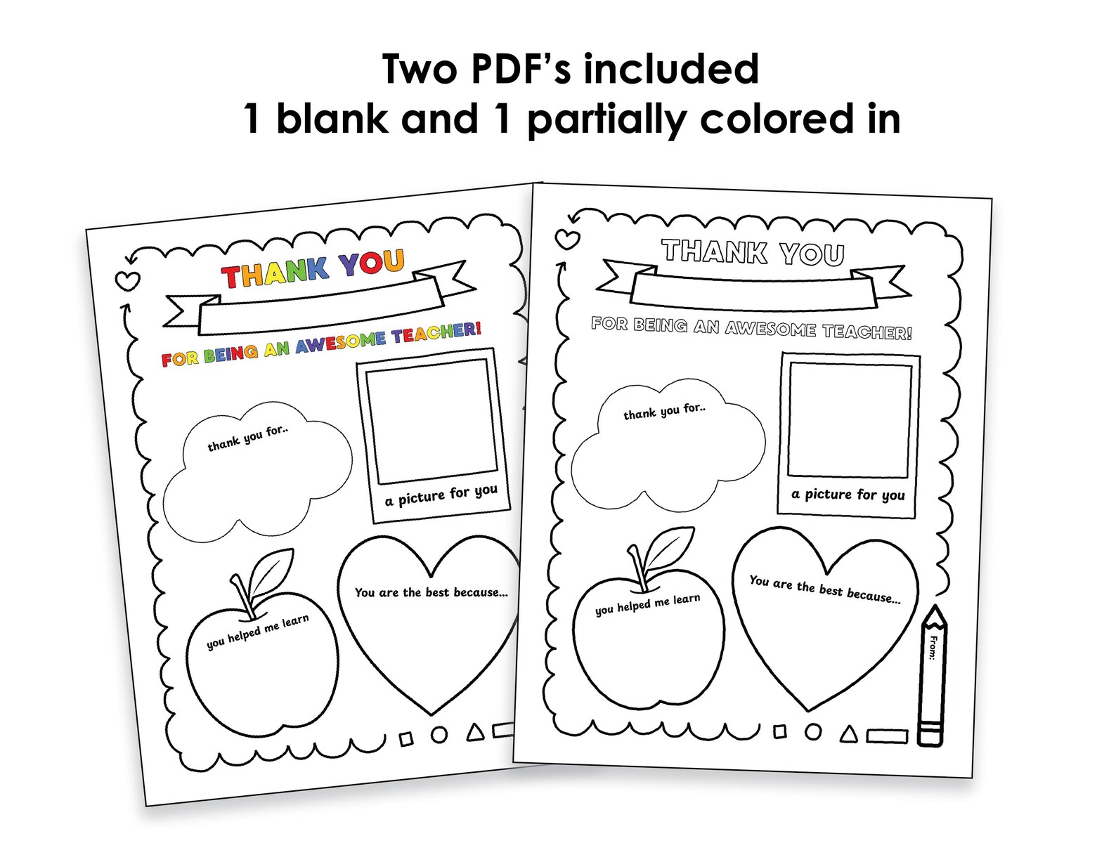 Teacher Appreciation Week Coloring Page - Instant Download PDF for Kids ...