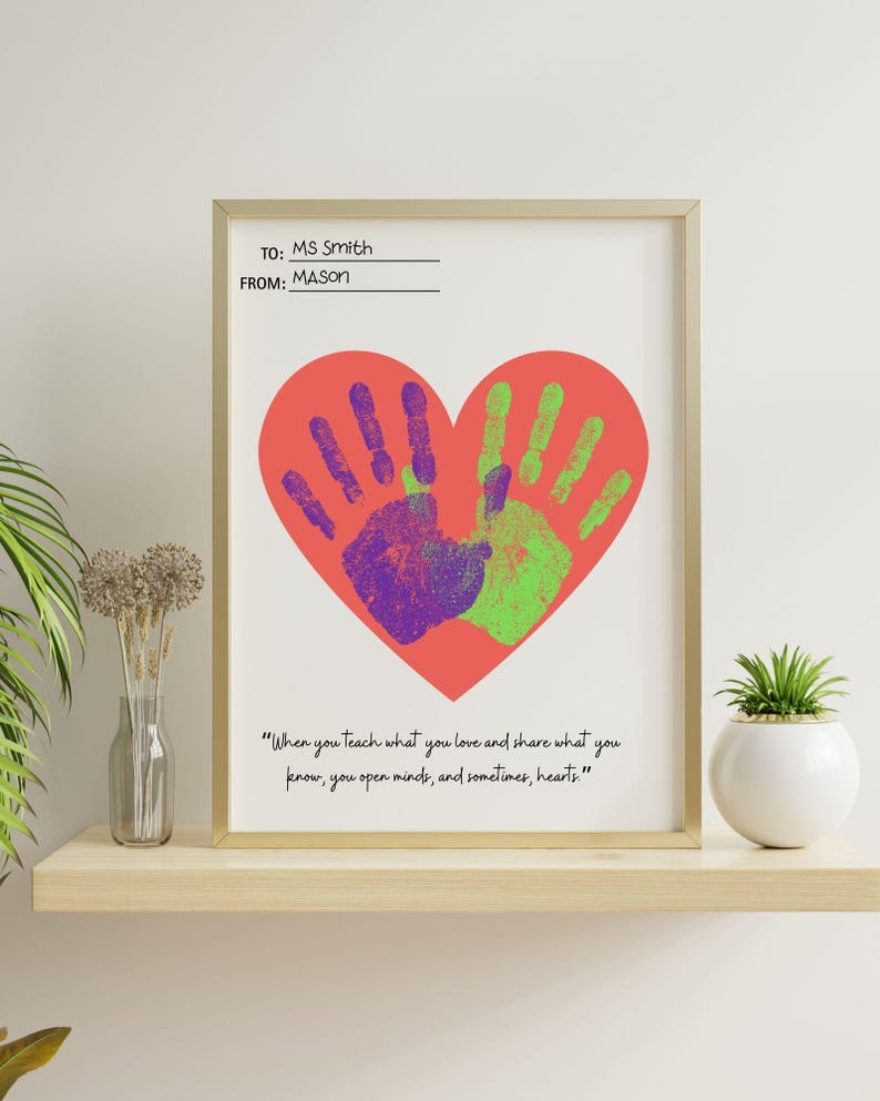 Printable Teacher Appreciation Week Handprint Art - Quote + 2 Options ...