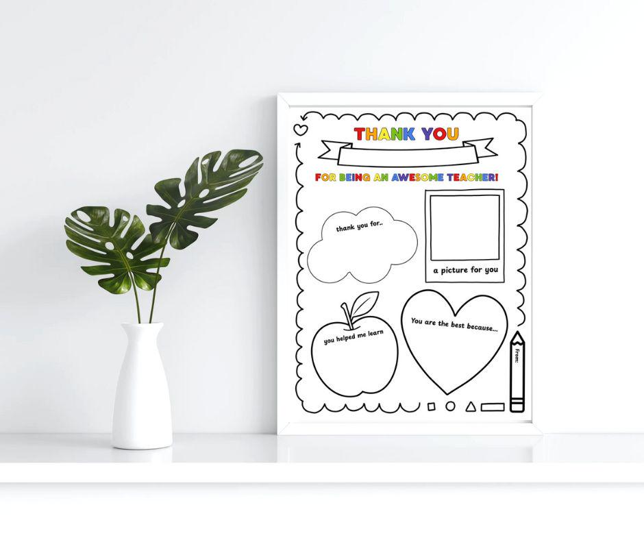 Teacher Appreciation Week Coloring Page - Instant Download PDF for Kids ...