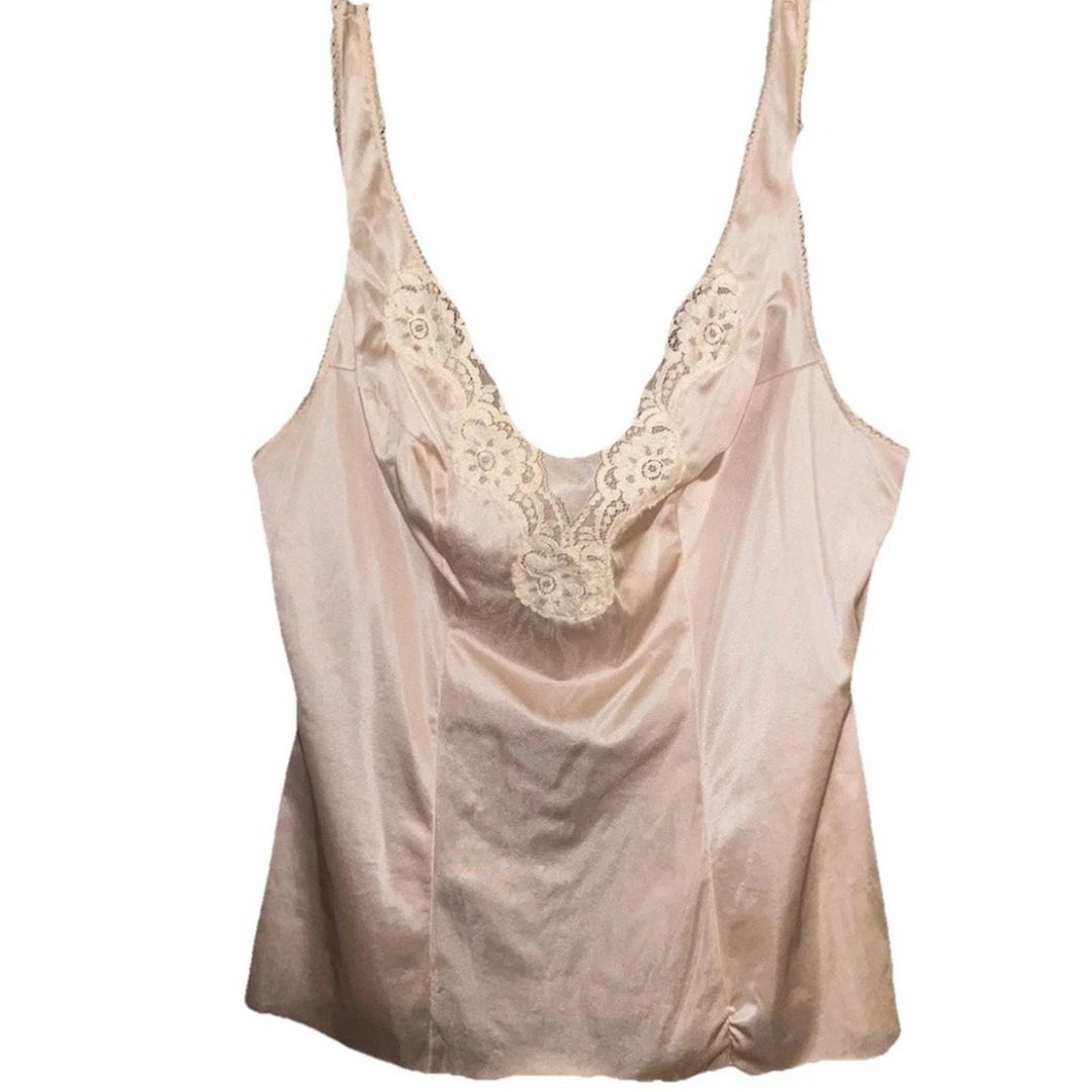 Vintage Vassarette Underneath It All Lace Trim Camisole for Women Sz 36 ...