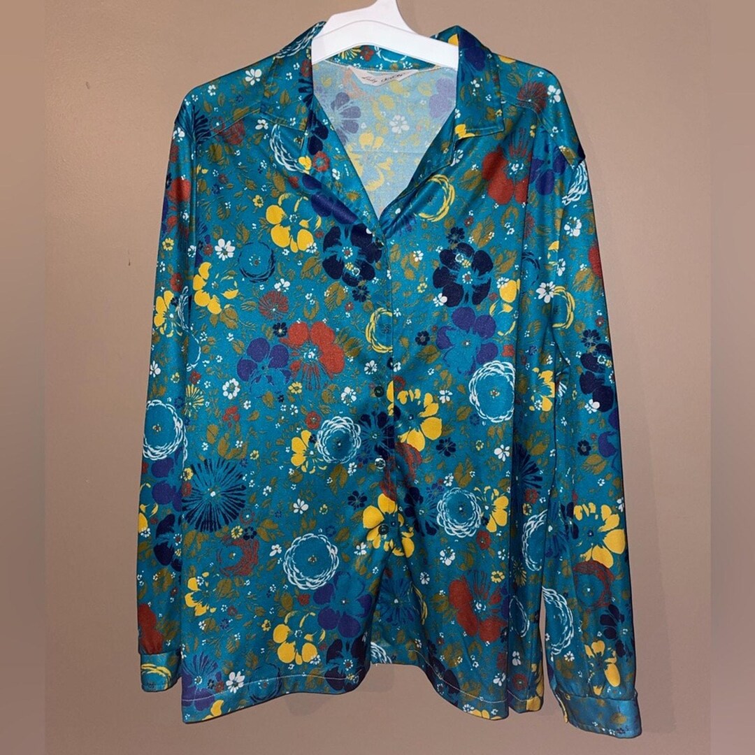Vintage Lady Devon Women’s Floral Blouse Sz M Button Up - Etsy
