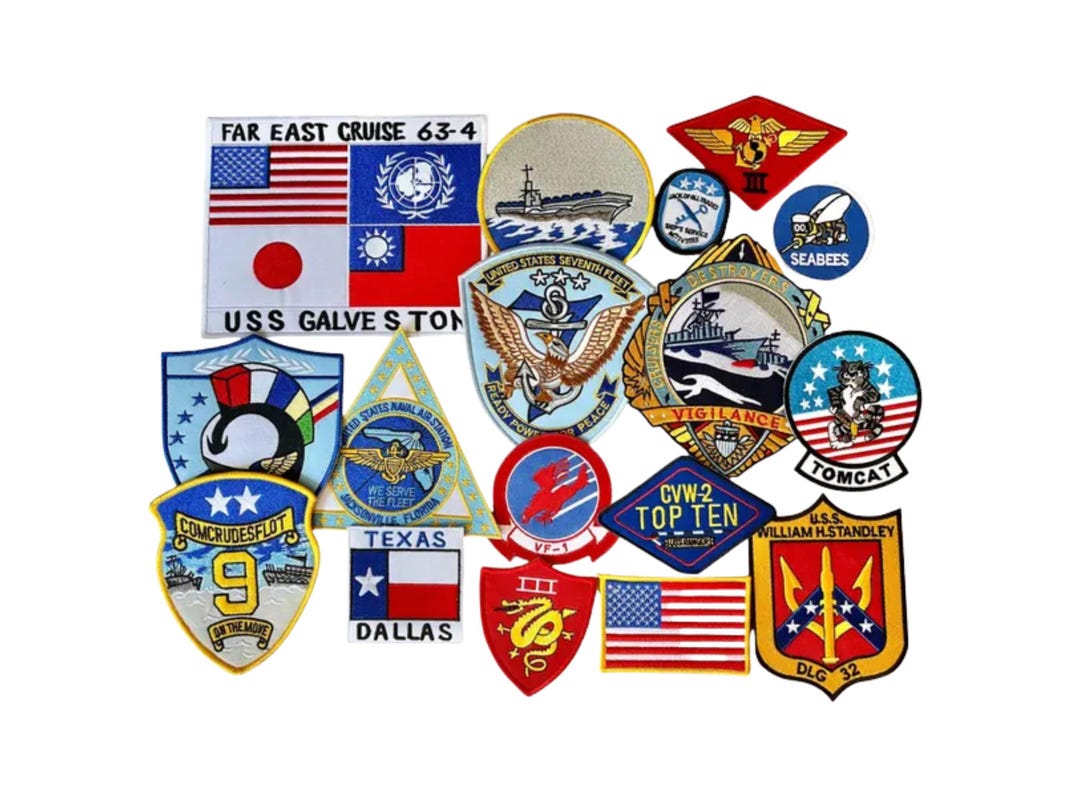 Top Gun Maverick Leather Jacket Embroidered Patches Full Set Iron on ...