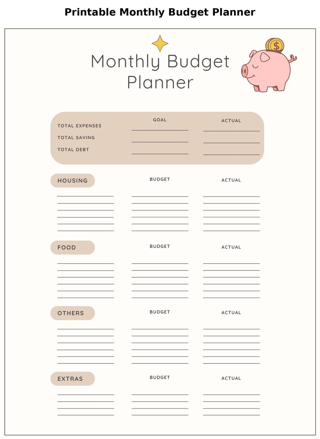Monthly Budget Planner | Printable for Moms & Families | Use It ...