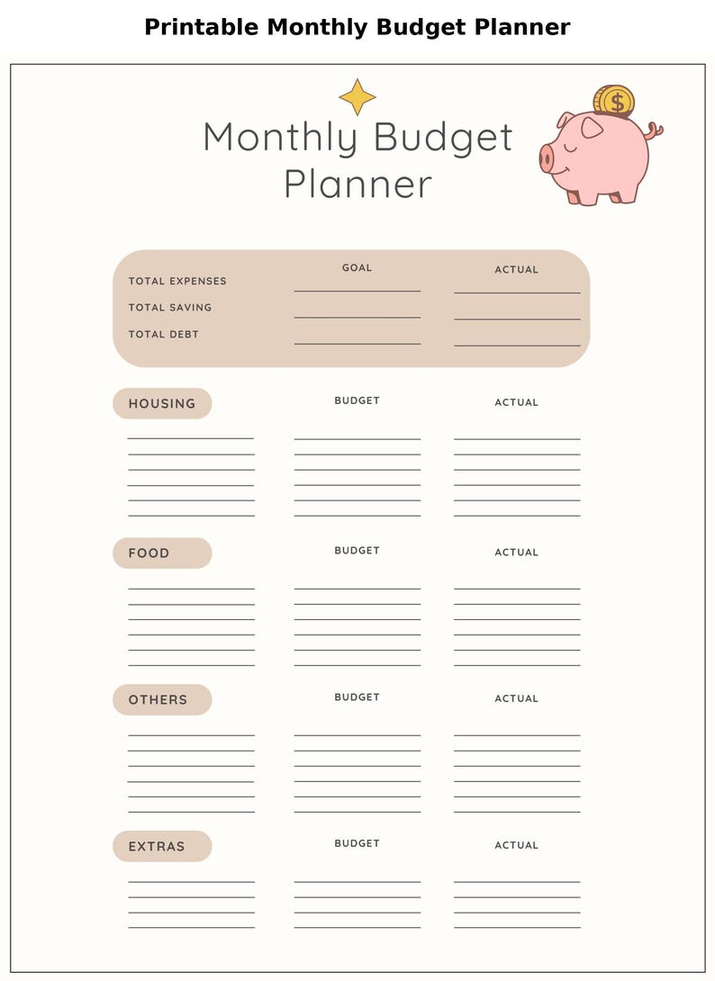 Monthly Budget Planner | Printable for Moms & Families | Use It Digitally on Your Ipad/tablet or ...