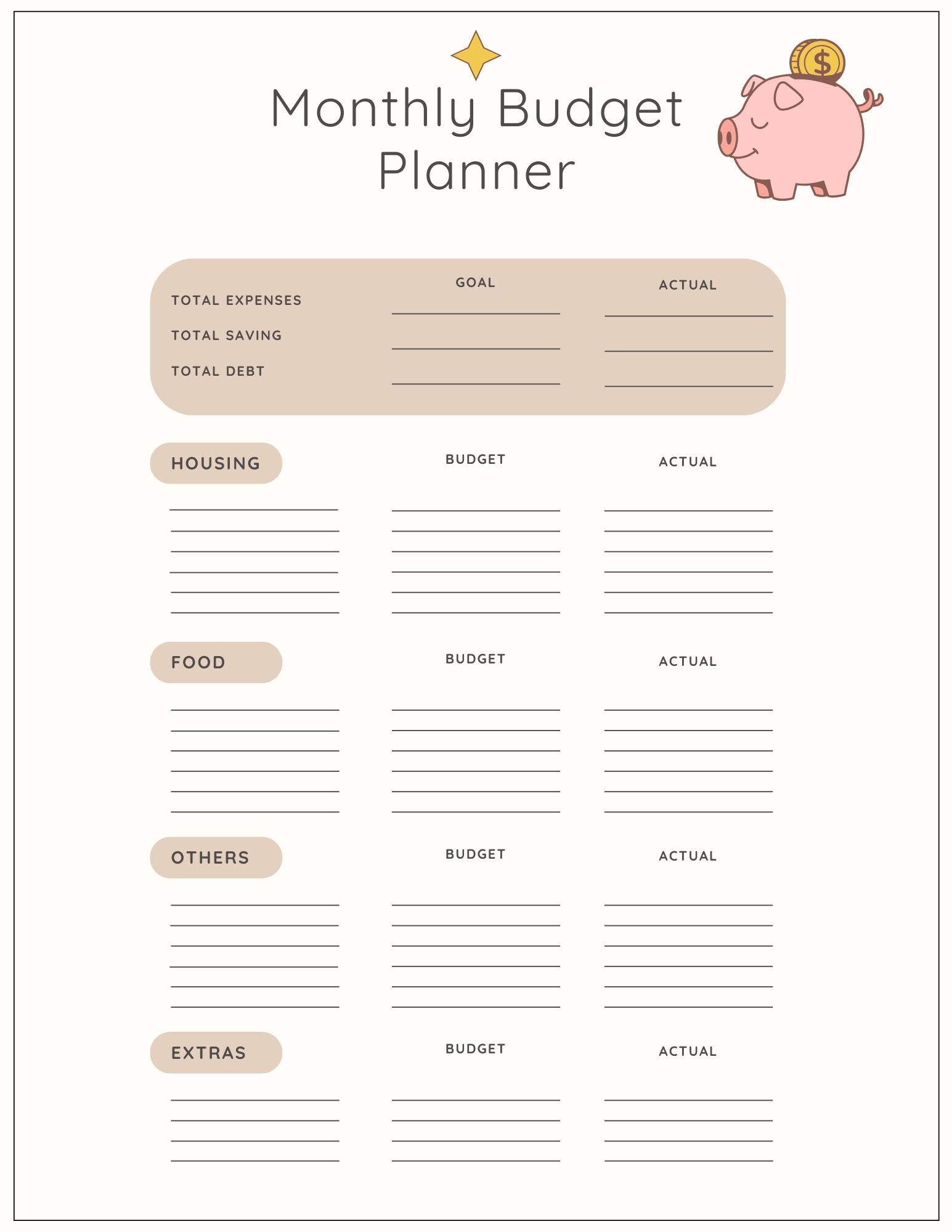 Monthly Budget Planner | Printable for Moms & Families | Use It ...
