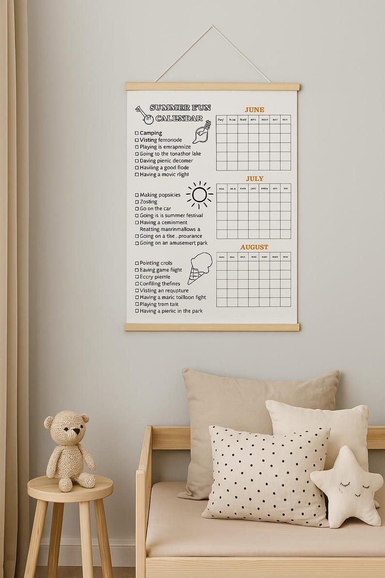 Summer Fun Calendar | Kids Activity Planner | Printable Summer Bucket ...