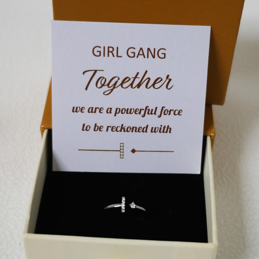 Girl Gang Ring • T-shaped Minimalist Ring for Women • Friendship Gift ...