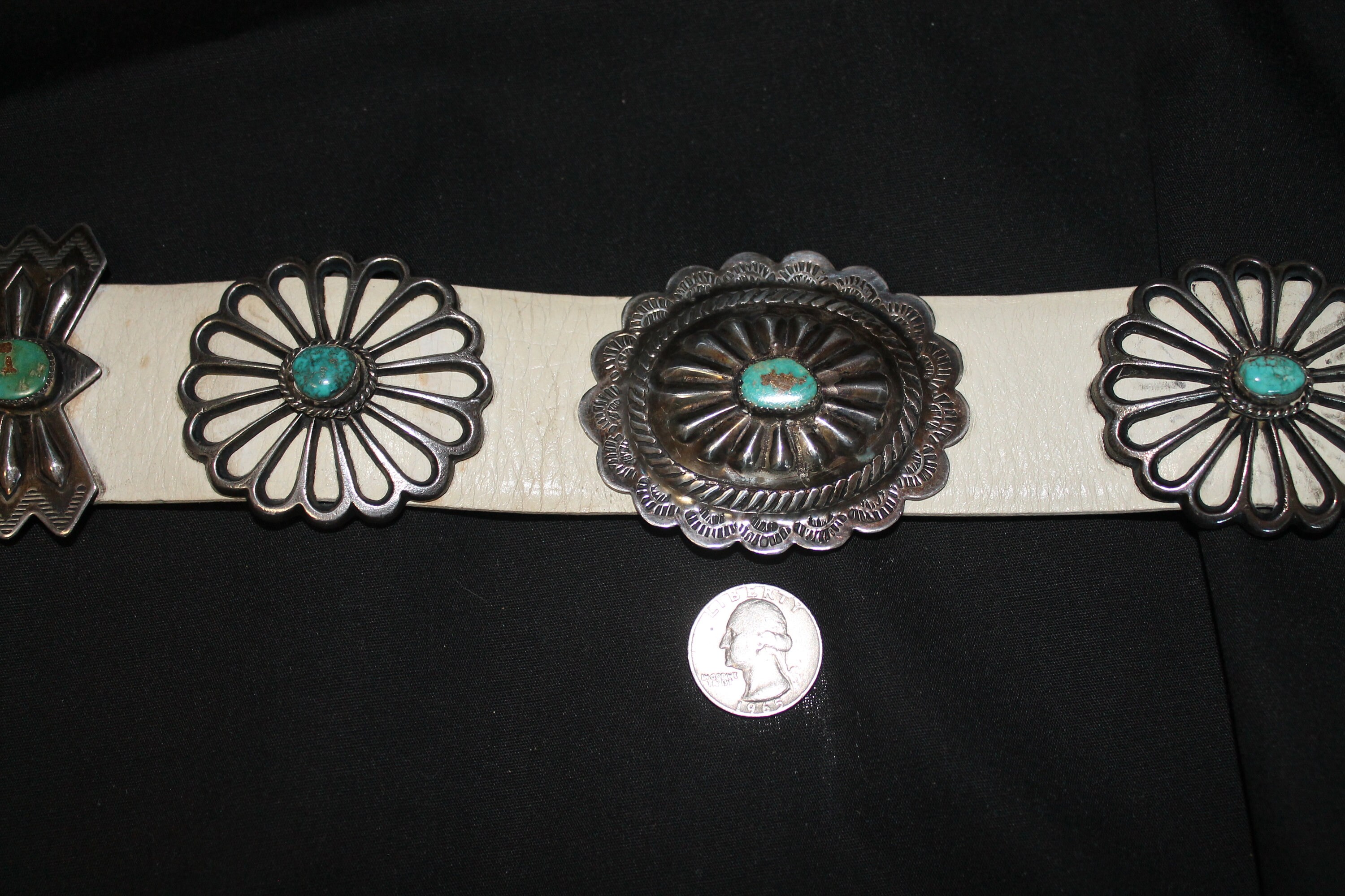 Southwestern Native American Concho Belt With Turquoise and Both ...