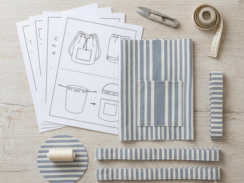 Stroller Caddy Sewing Pattern PDF, DIY Pram Organizer Bag, Drawstring ...