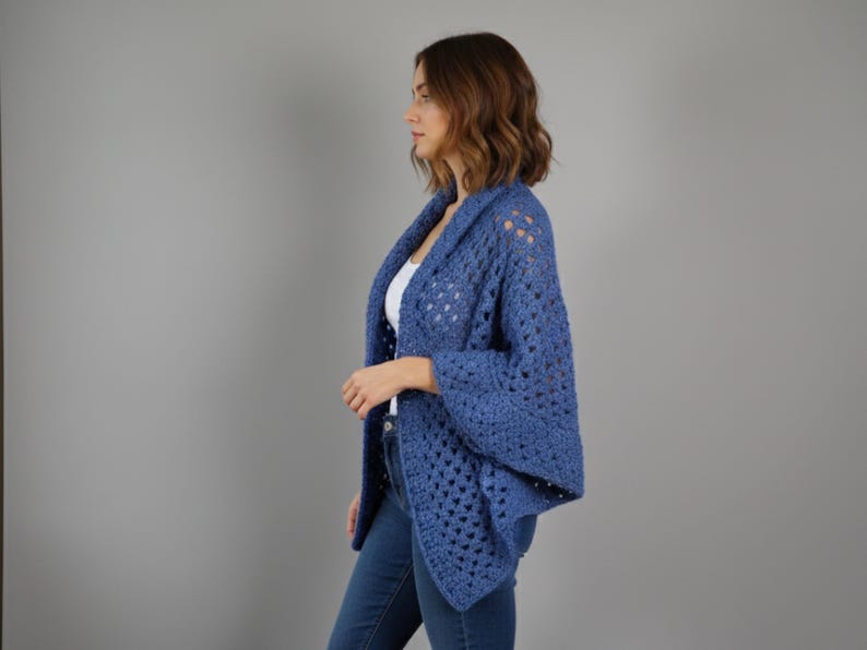 Granny Hexagon Crochet Cardigan Pattern – Easy Cocoon Bolero Jacket ...