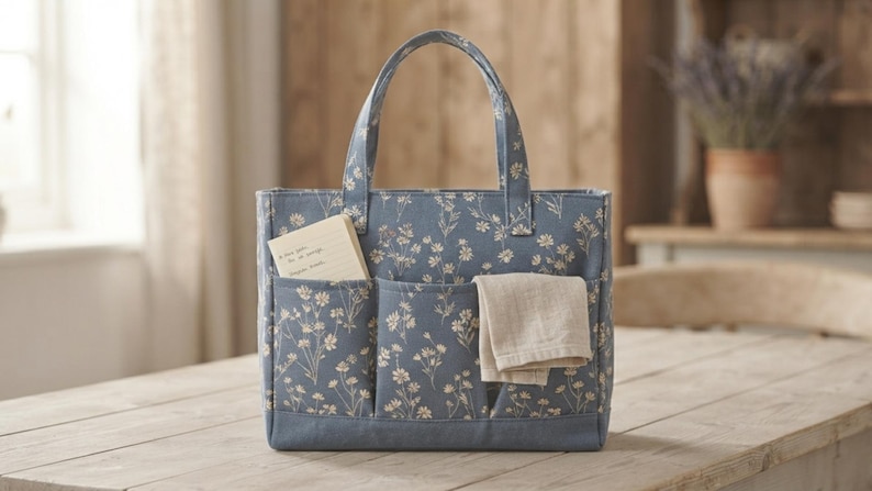 Everyday Tote Bag Sewing Pattern | Multi Pocket Tote PDF | Lined Boxy ...