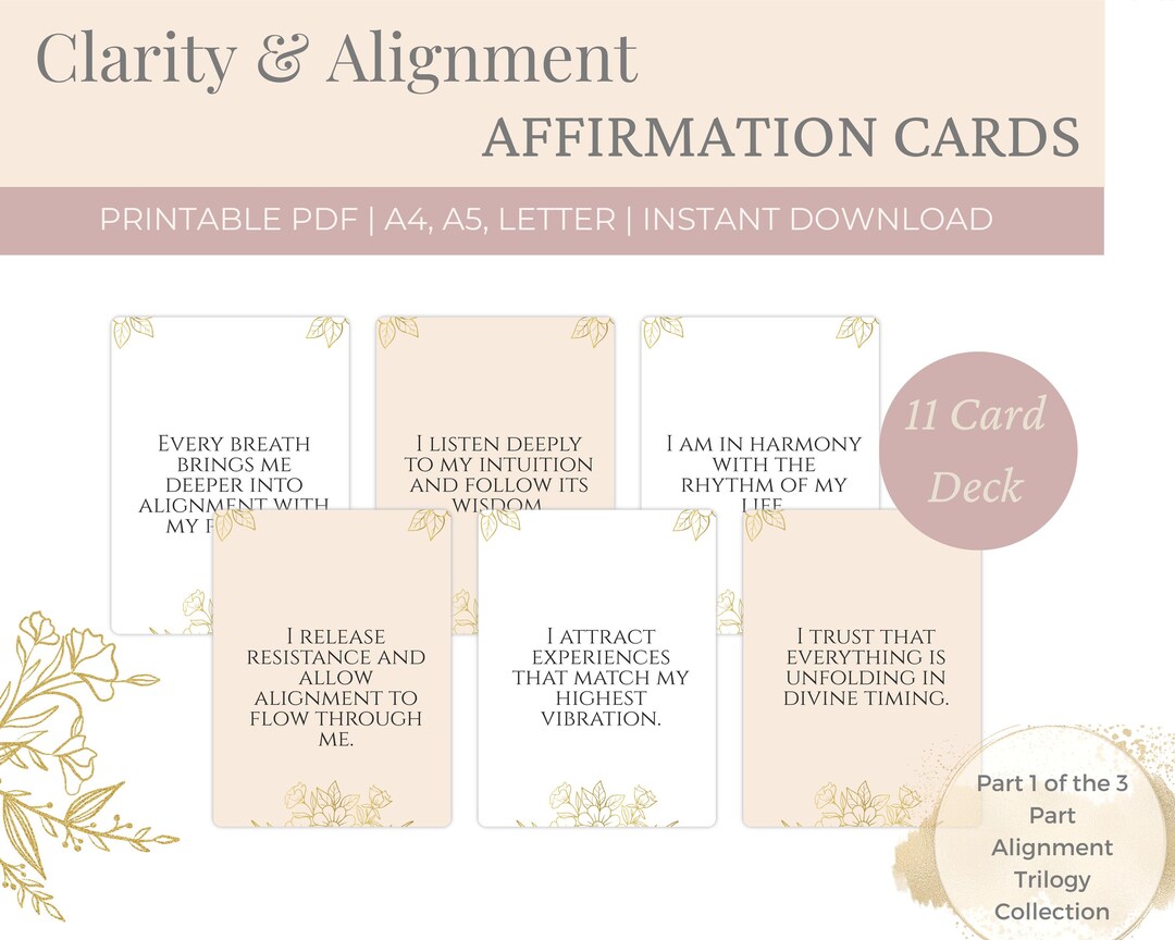 The Path of Alignment Affirmation Cards | 11-card Printable Deck for ...