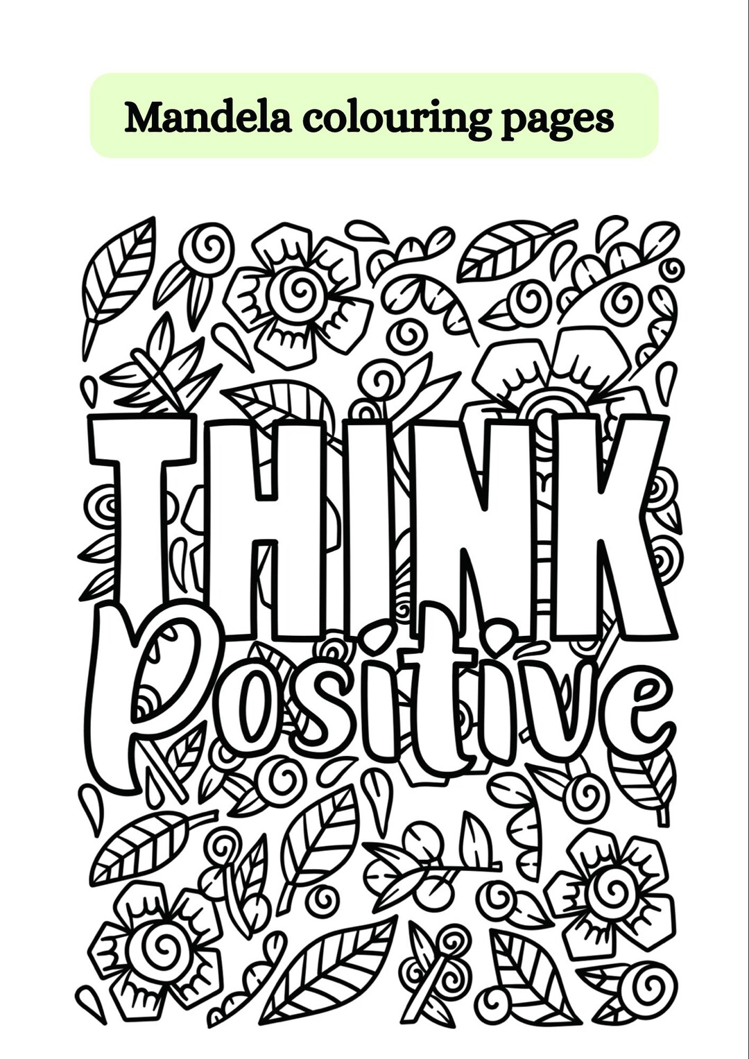 Mandela Colouring Pages - Etsy