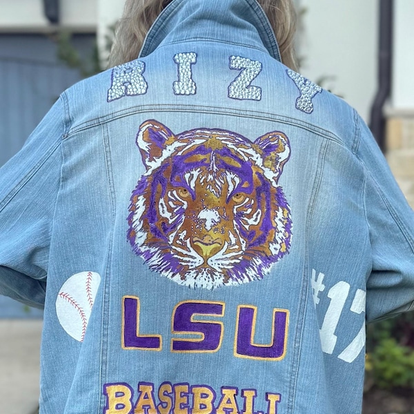College Jean Jacket - Etsy