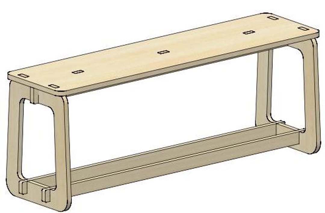 Wood Bench DXF for CNC Milling. Vector Cutting Plan 3D - Etsy