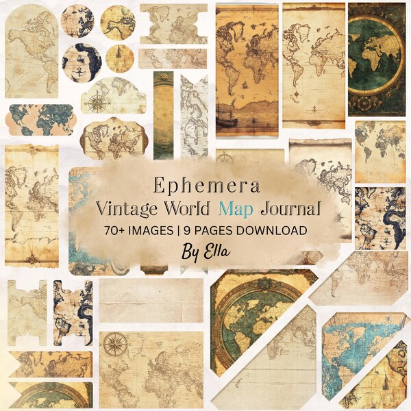 Scrapbook Paper Old World Map - Etsy