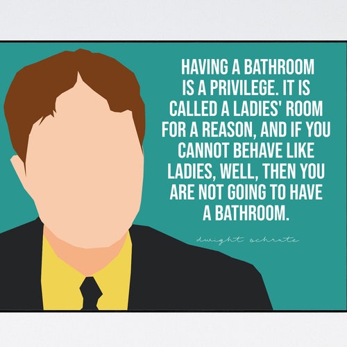 The Office TV Show Dwight Schrute Quote Bathroom is a - Etsy
