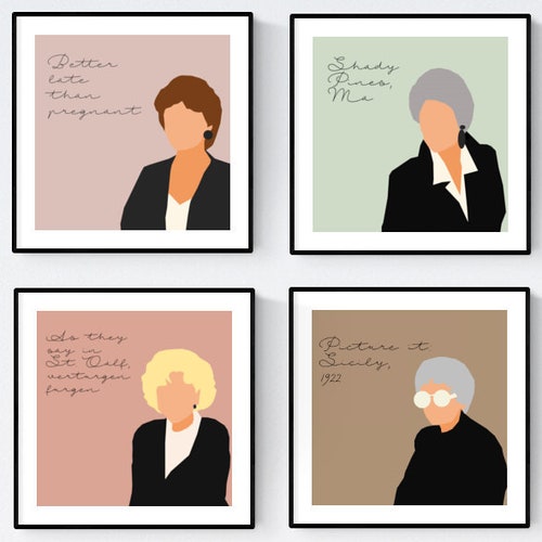 Golden Girls Art Posters Dorothy Zbornak Rose Nyland Sophia | Etsy