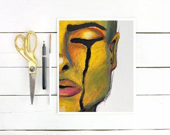 Crying man painting | Etsy