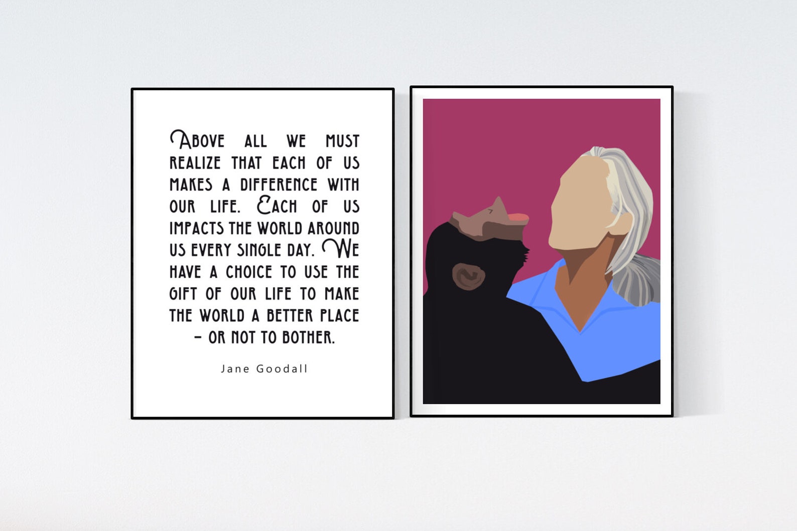 Jane Goodall Portrait and Quote - Etsy