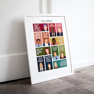 The Office TV Show Characters Printable Poster With Quotes, the Office ...