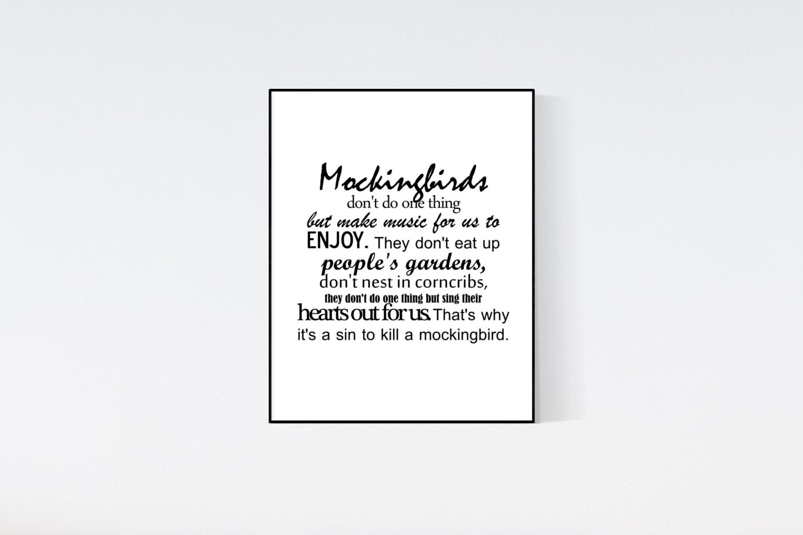 Atticus Finch to Kill a Mockingbird Quote Harper Lee Novel | Etsy