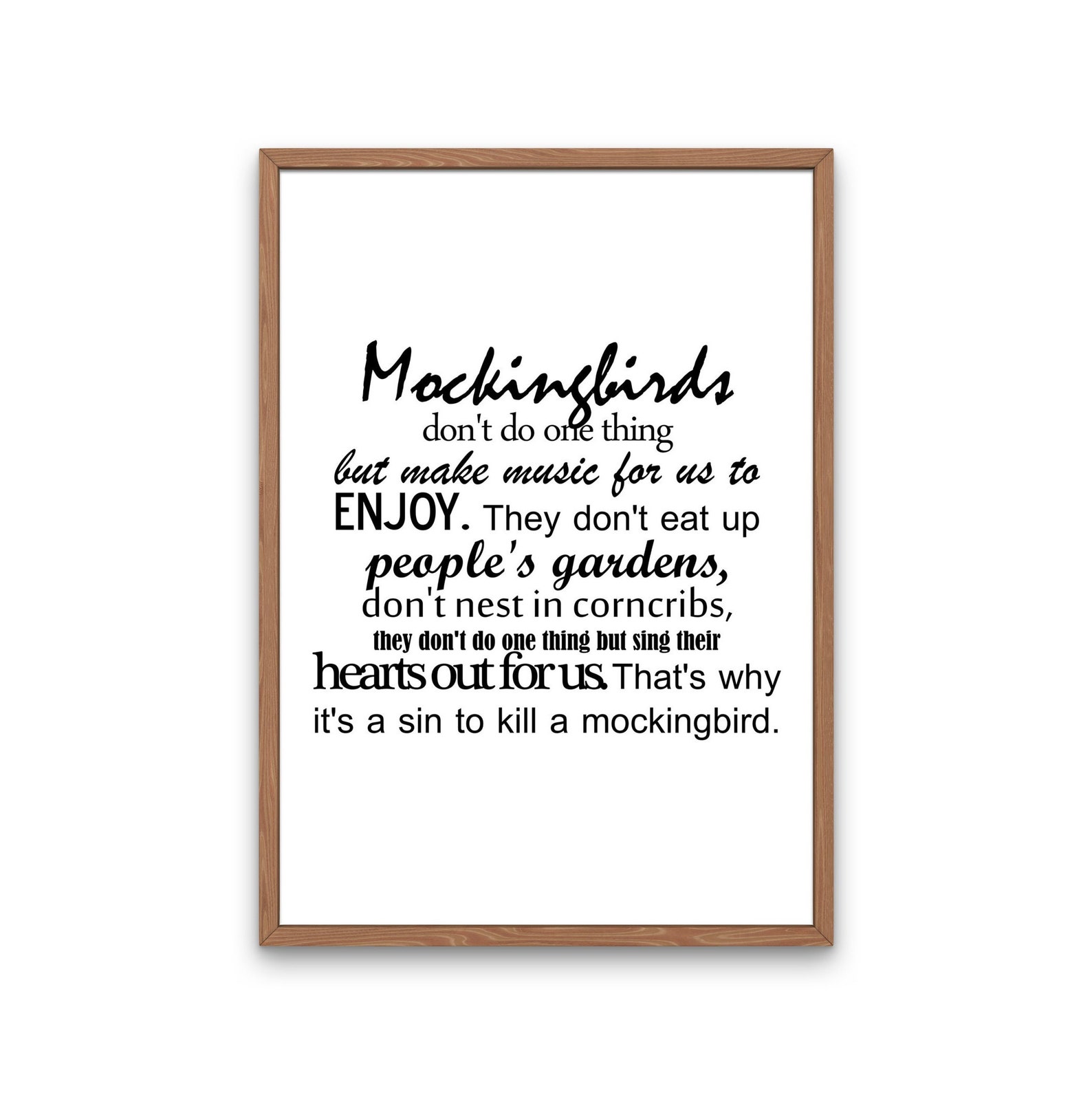 Atticus Finch to Kill a Mockingbird Quote Harper Lee Novel - Etsy