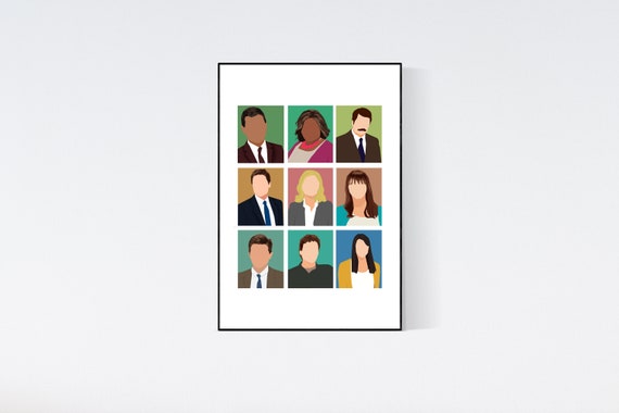 Parks and Recreation Characters Poster Parks and Rec TV Art | Etsy