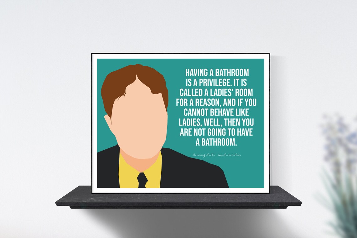 The Office TV Show Dwight Schrute Quote Bathroom is a - Etsy