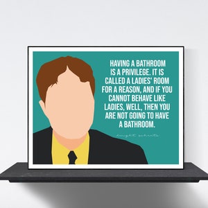 The Office TV Show Dwight Schrute Quote Bathroom is a - Etsy