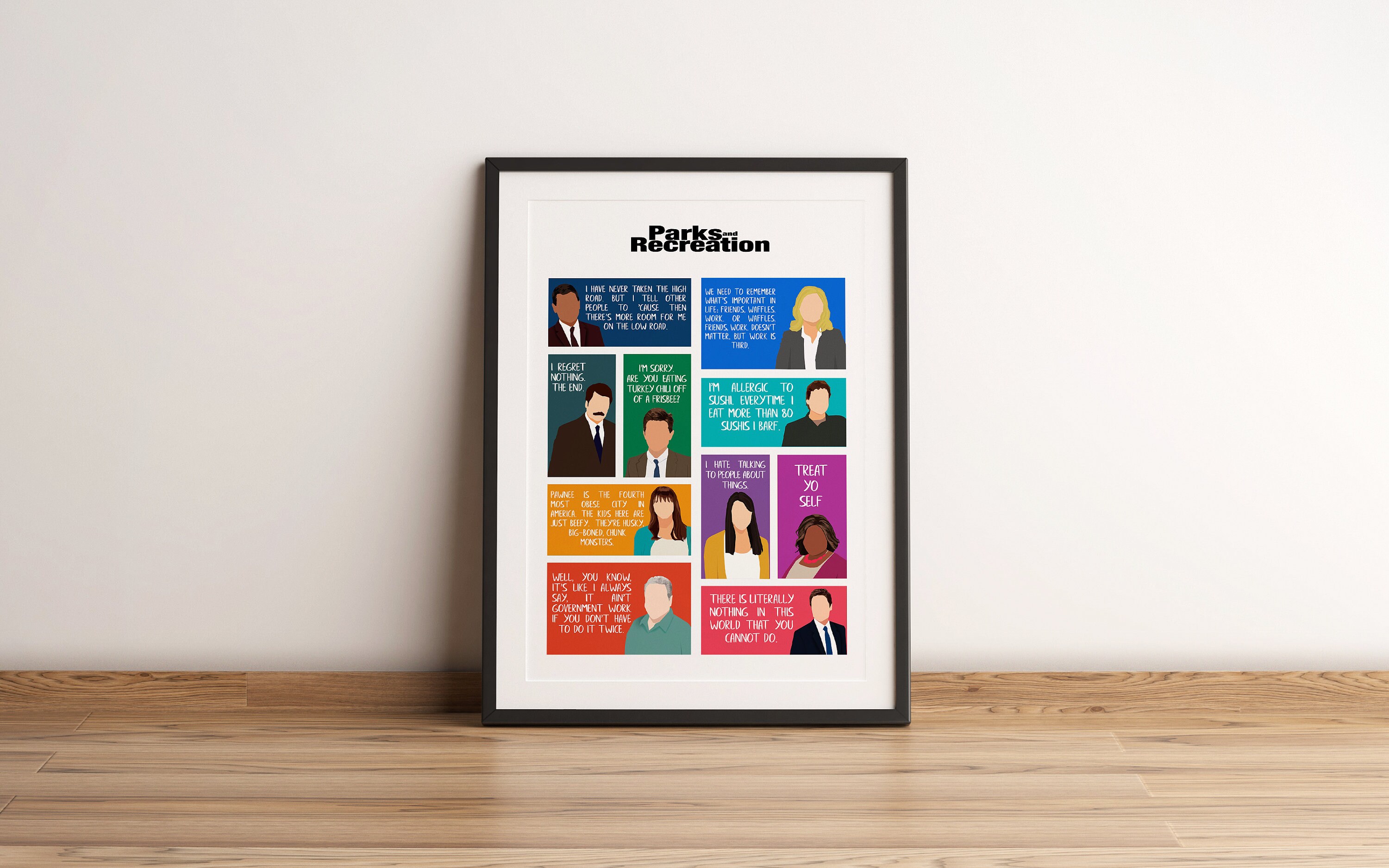 Parks and Recreation Characters Poster Parks and Rec TV | Etsy