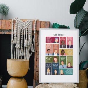 The Office TV Show Characters Printable Poster With Quotes, the Office ...