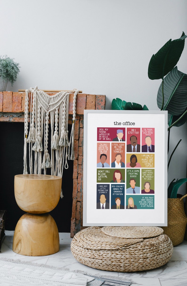 The Office TV Show Characters Printable Poster With Quotes, the Office ...
