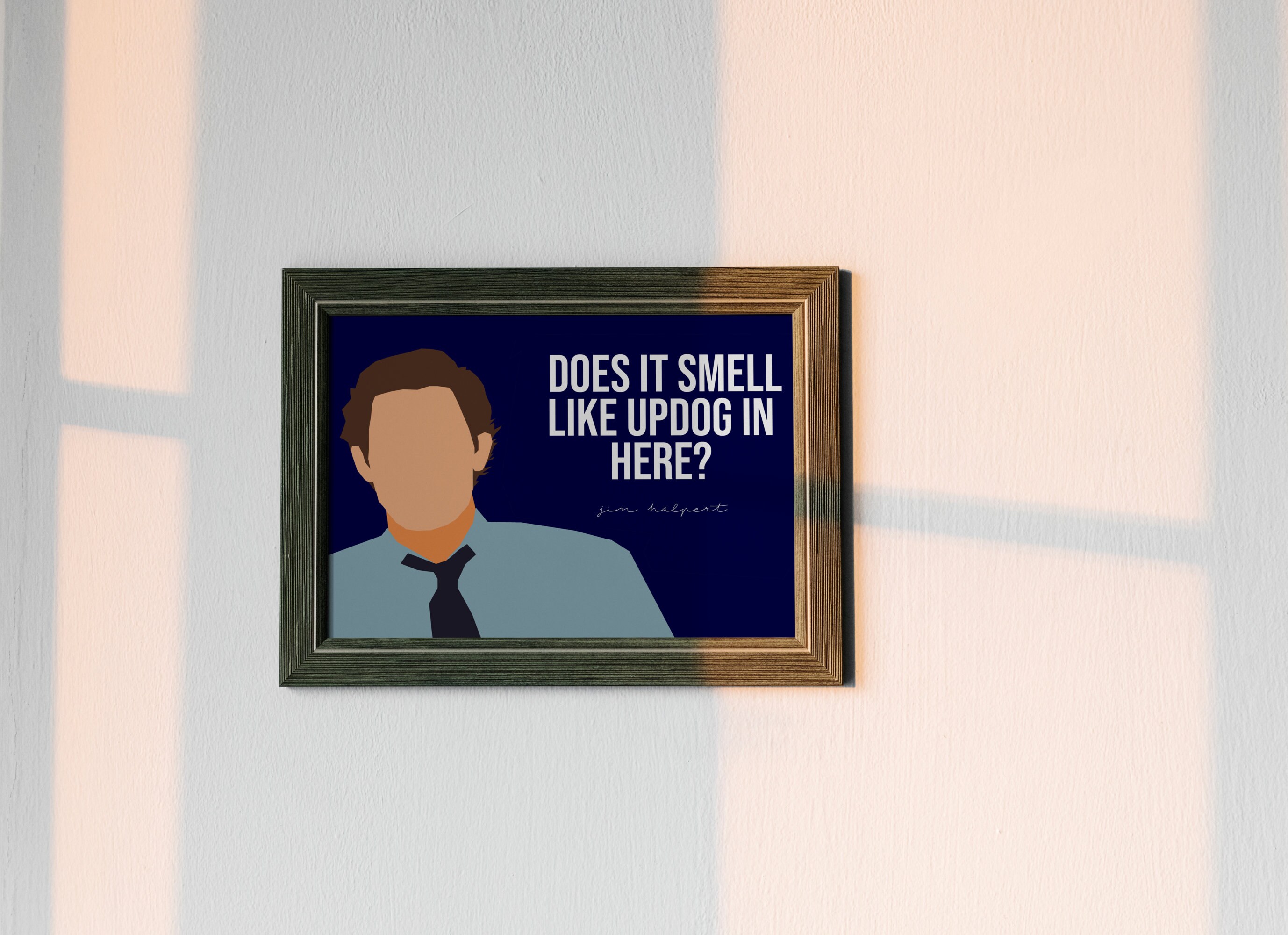 Jim Halpert Art Print the Office Does It Smell Like up Dog | Etsy