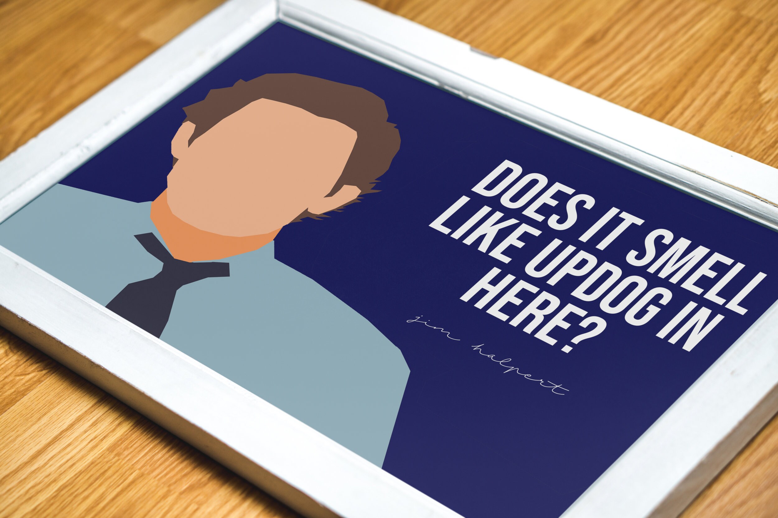 Jim Halpert Art Print the Office Does It Smell Like up Dog | Etsy