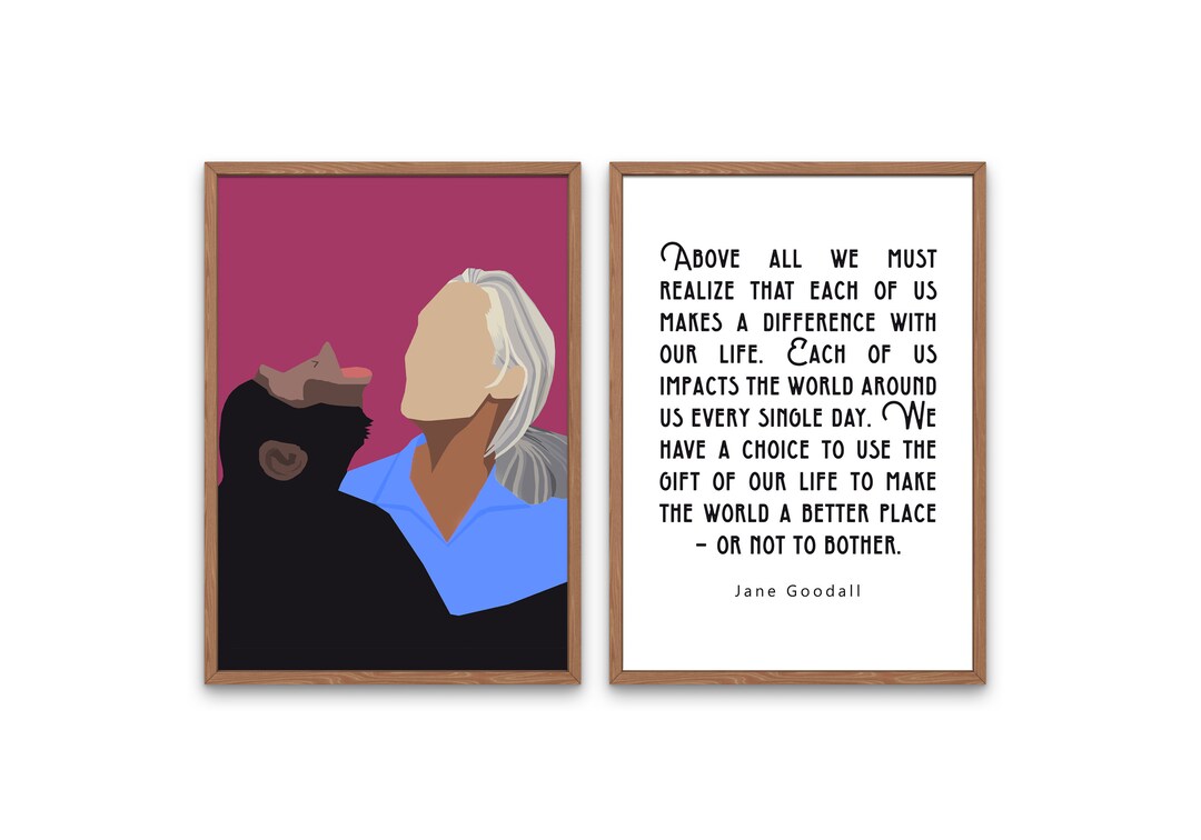 Jane Goodall Portrait and Quote - Etsy