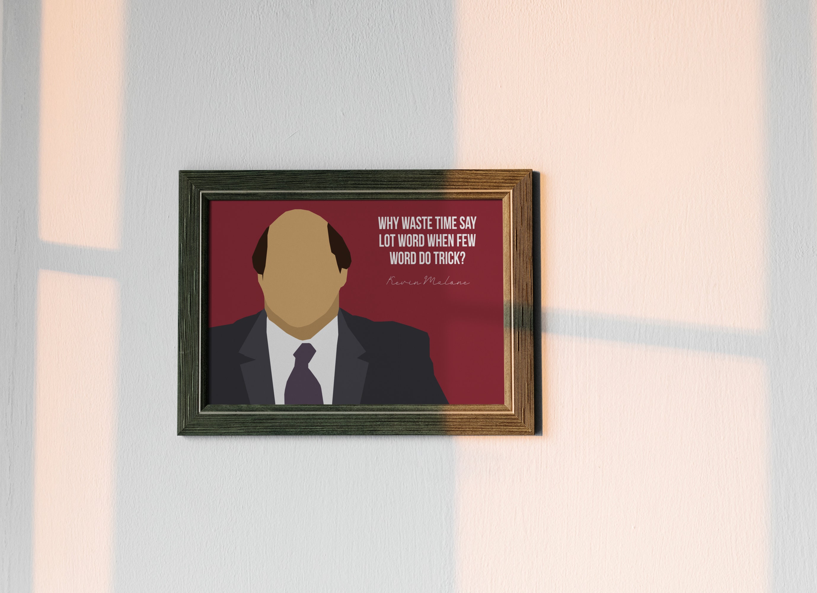 Kevin Malone Print, Few Word Do Trick, the Office Tv Show Printable ...