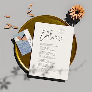 Edelweiss Lyrics, Sound of Music Poster - Etsy