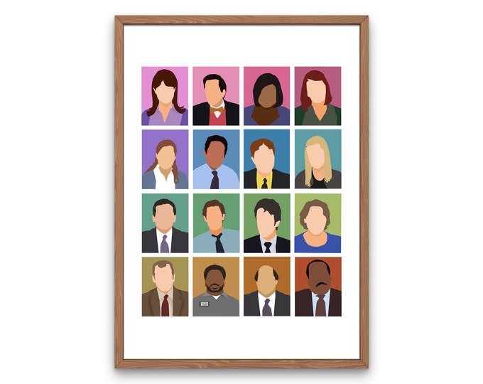 The Office Tv Show Characters Poster, the Office Gifts, Minimal Cast ...