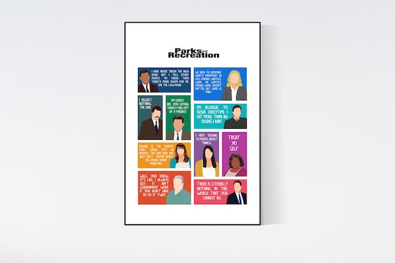 Parks and Recreation Characters Poster Parks and Rec TV | Etsy