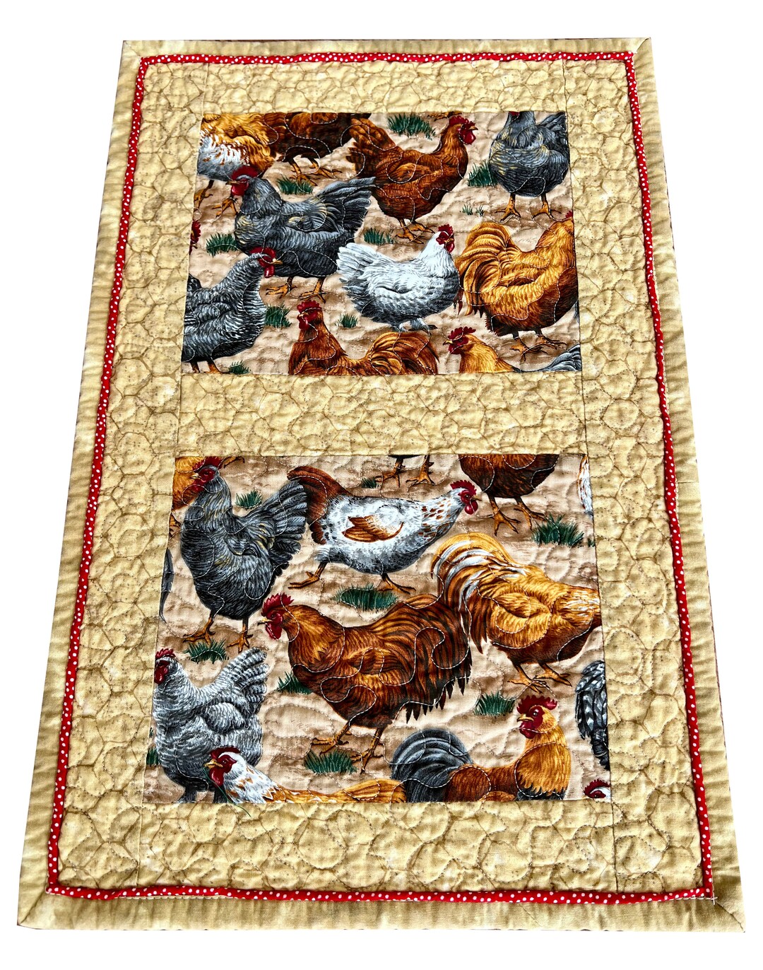 Rooster Table Runner, Chicken Table Runner, Quilted Table Topper ...
