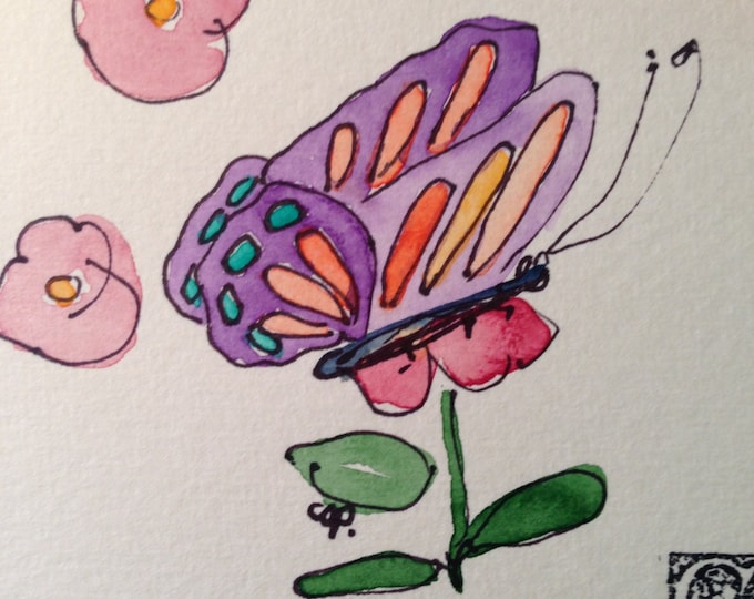 Butterfly Watercolor Card III - Etsy