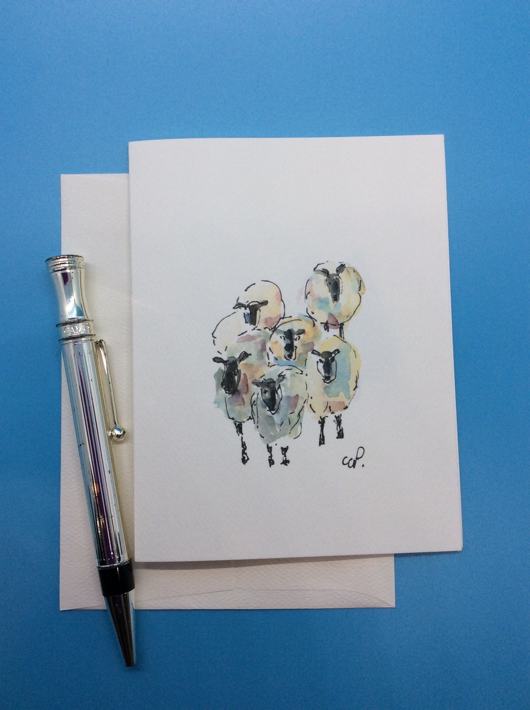 Set of Six Printed Watercolor Notecards / Hand Painted Watercolor Card ...