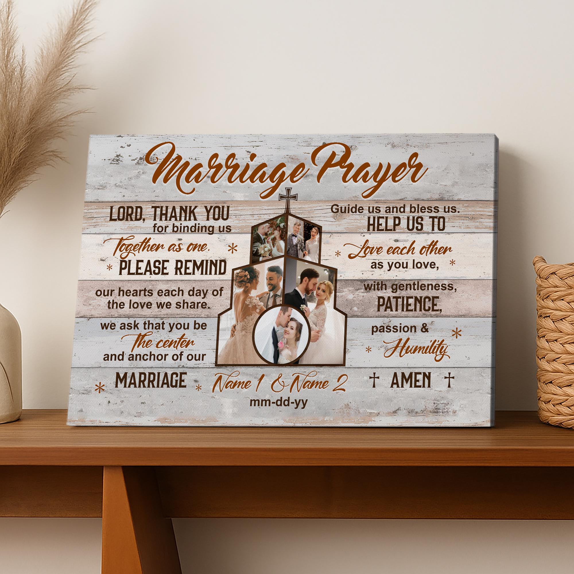 Personalized Marriage Prayer Canvas: Christian Wedding Photo Gift - Etsy