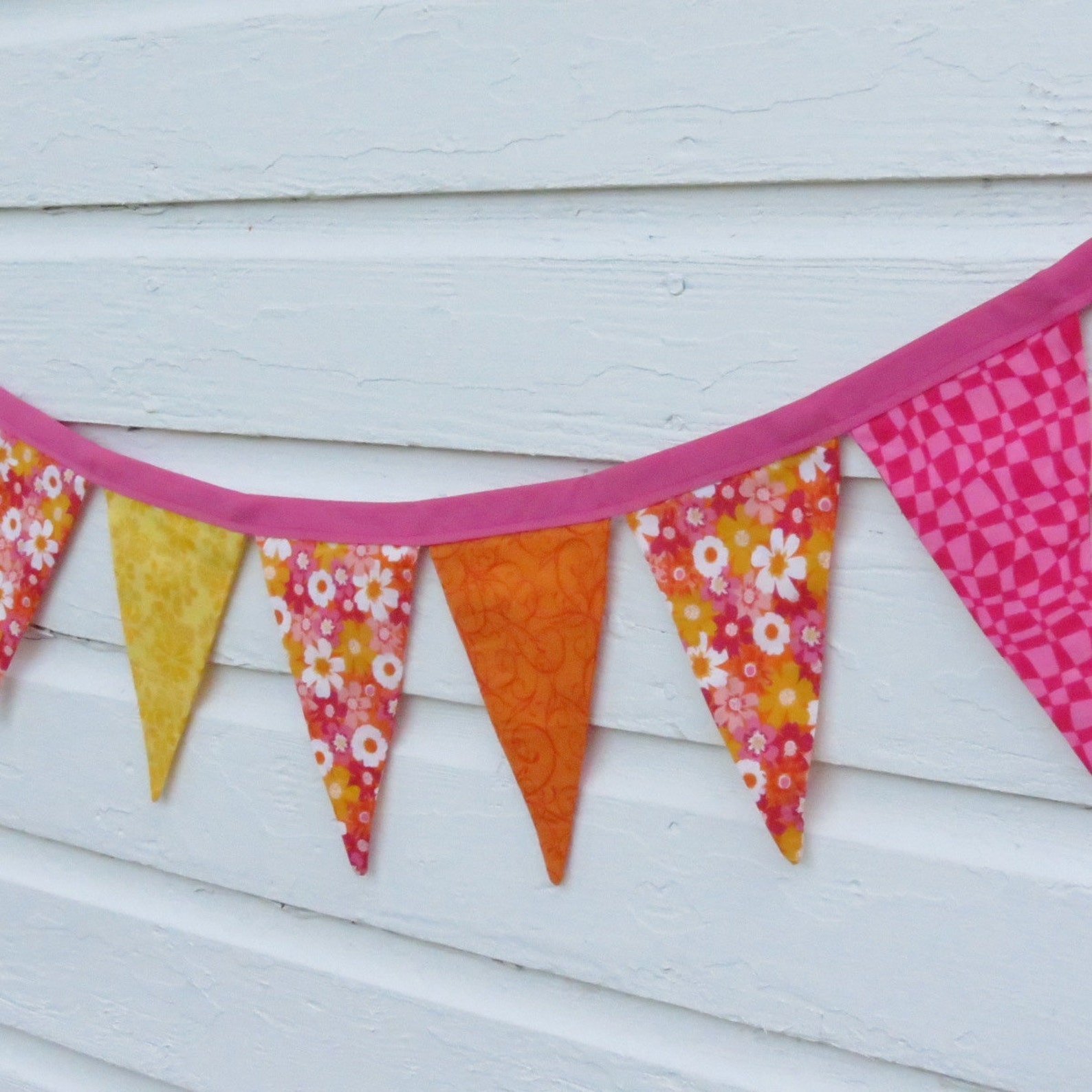Girly Girl Fabric Bunting - Party Flag - Fabric Flag - Fabric Banner ...