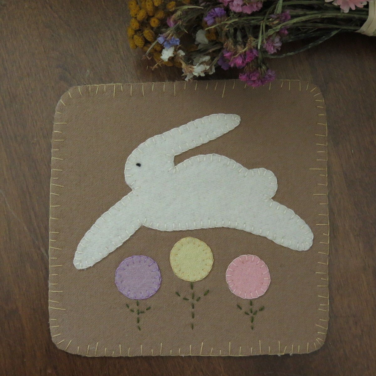 Bunny Hop Penny Rug - Easter Bunny Candle Mat - Etsy
